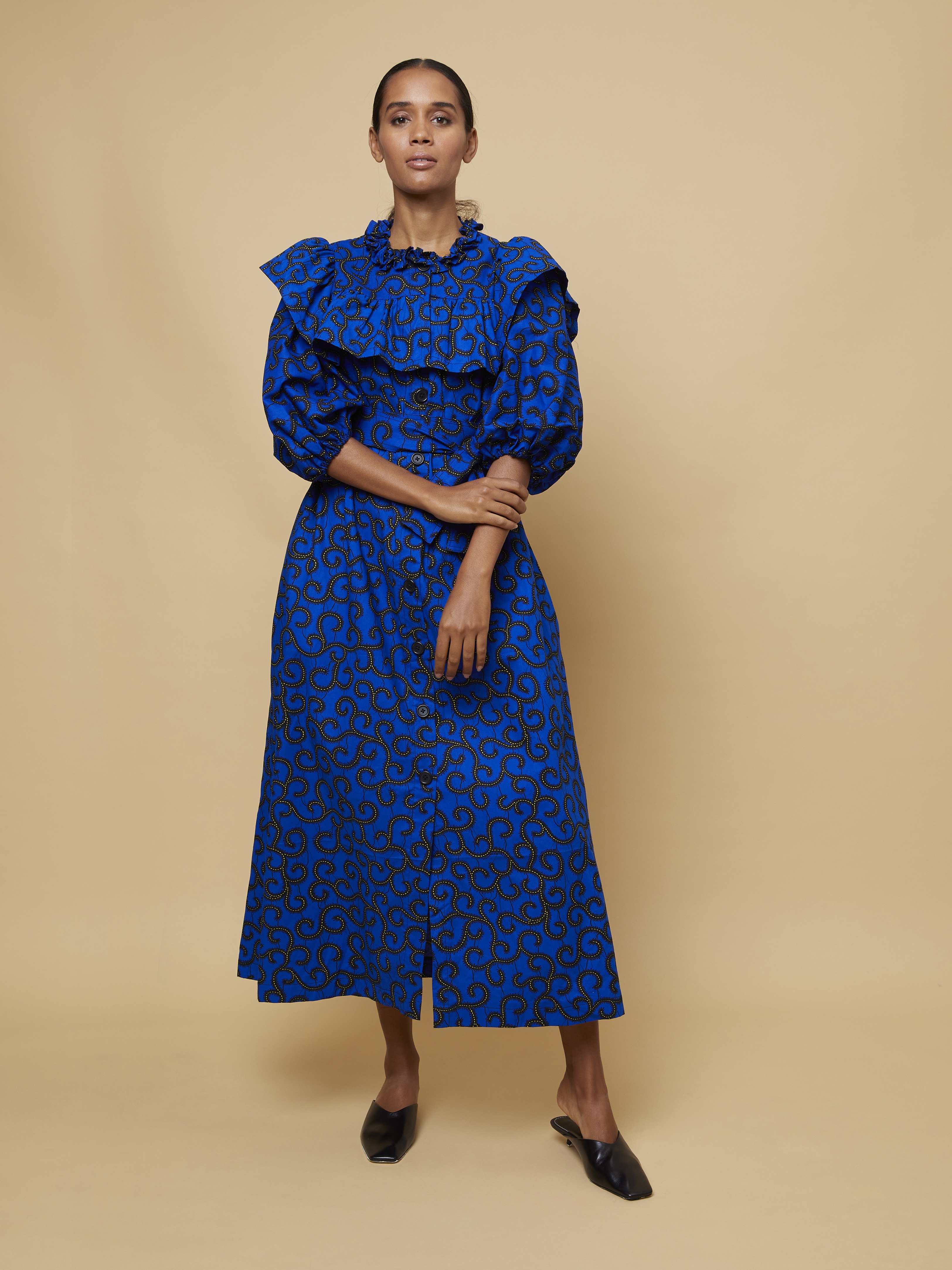 Dress with buttons & fringes - Mrs. Jacobs